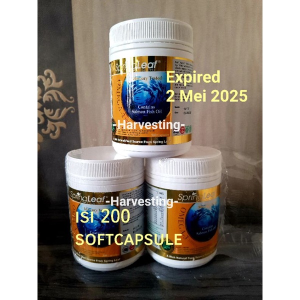 Jual Springleaf Omega 3 1000mg with Rich salmon Fish Oil 200kapsul ...