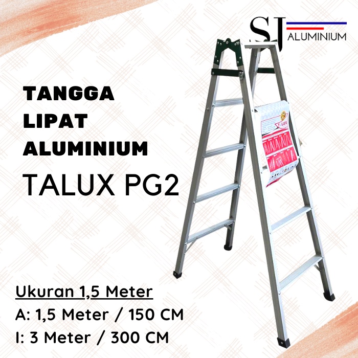 Jual Tangga Lipat Aluminium Ladder Talux PG2 - 1,5 M / 150 CM / 2 ...