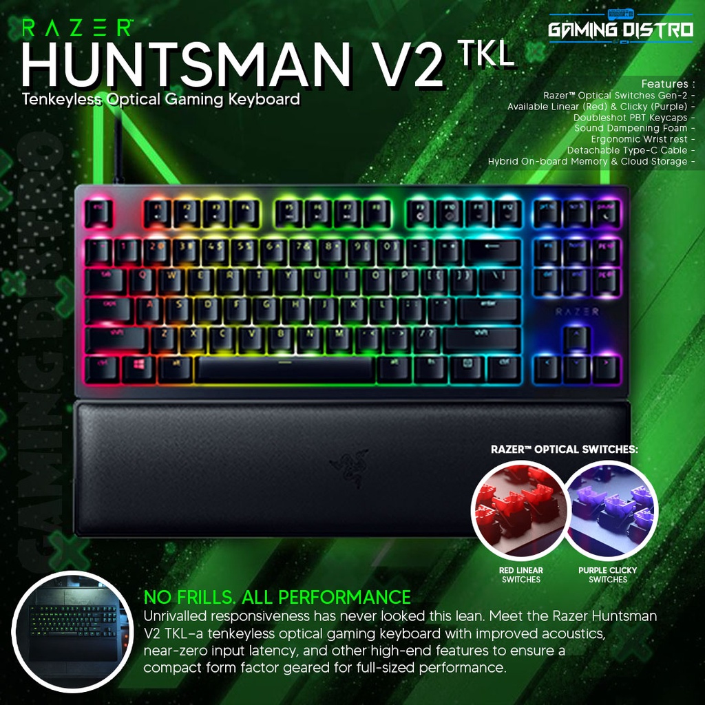 Jual Razer Huntsman V2 Optical TenKeyLess / TKL Mechanical Keyboard ...