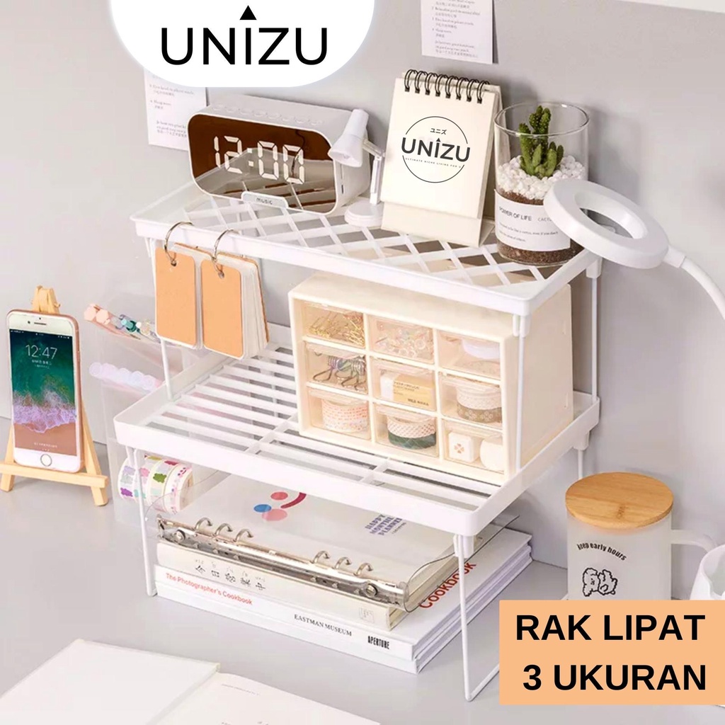 Jual Unizu Rak Meja Belajar Rak Lipat Desk Organizer Stationery Rak ...