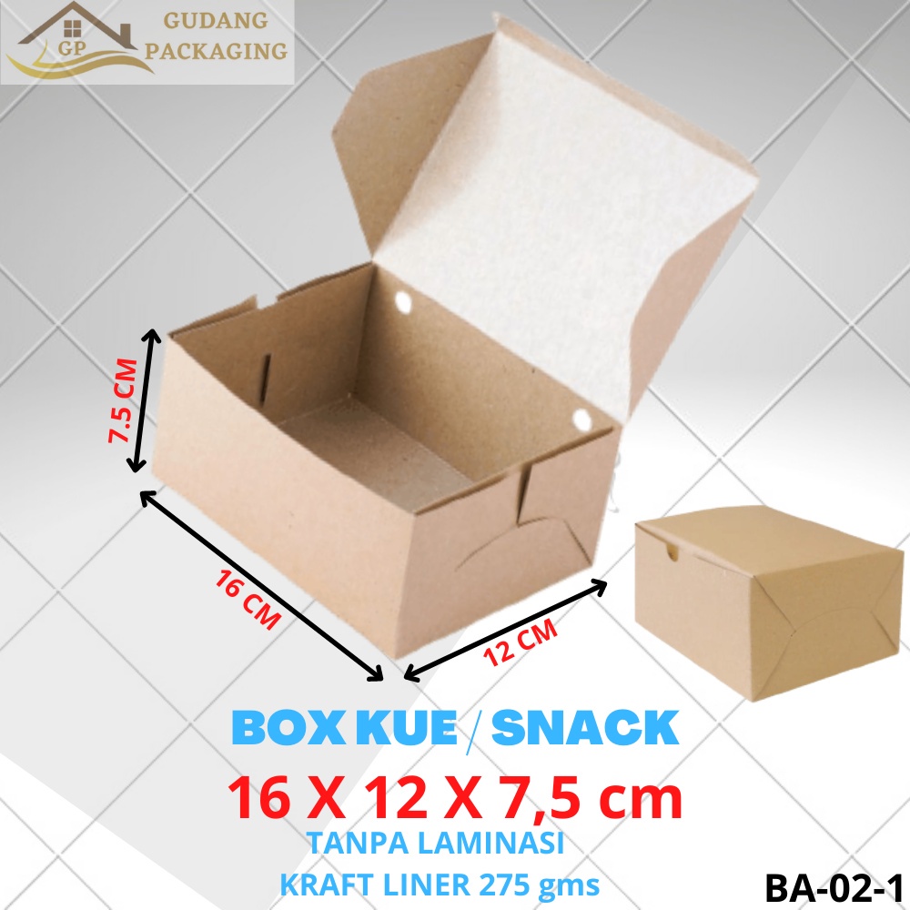 Jual BOX DUS KARDUS KOTAK NASI ROTI KUE SNACK KETRING TEBAL 275gsm ...