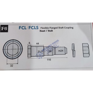 Jual BAUT KARET KOPLING FCL 280 315 F6 fcl6 #6 BOLT rubber coupling Fcl ...