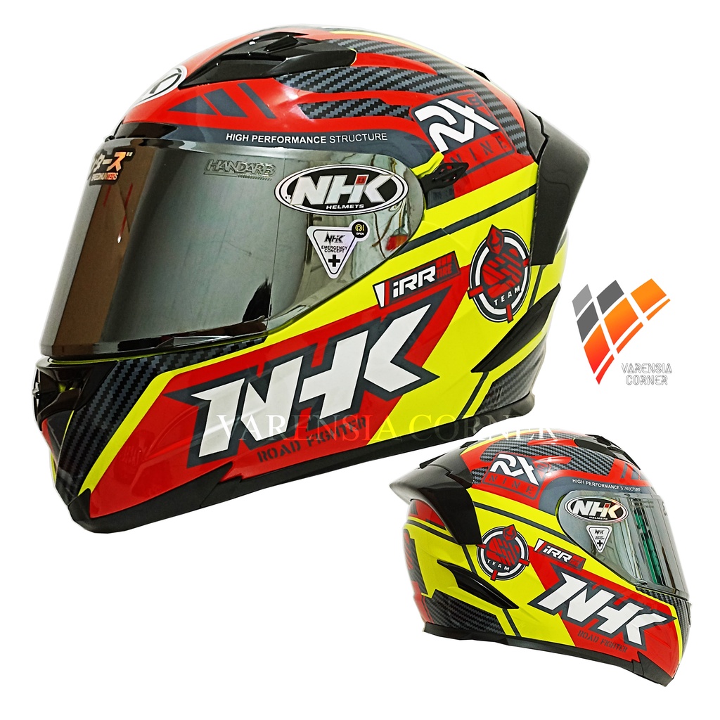 Jual HELM NHK RX9 RACER X NHK RX-9 RACER NHK RX NINE YELLOW SILVER FLO ...