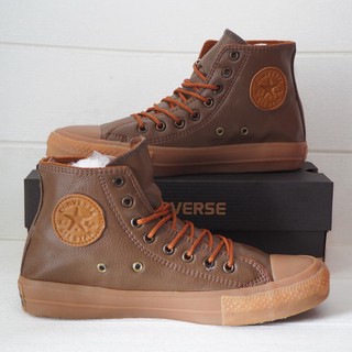 Jual CONVERSE ALLSTAR KULIT HIGH / LOW COKLAT HITAM Indonesia|Shopee ...