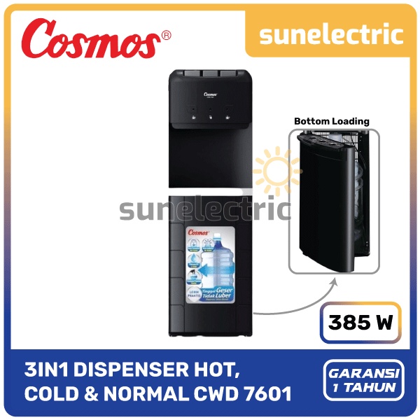 Jual Cosmos CWD-7601 Dispenser Air Galon Bawah 3 Kran (Hot , Cold ...