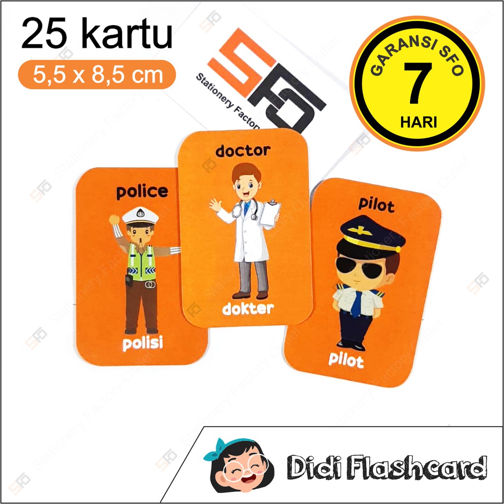 Jual Flash Card Profesi - Kartu Pintar Anak Flashcard | Shopee Indonesia