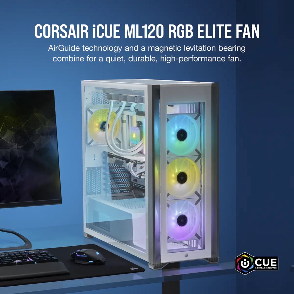 Jual CORSAIR ICUE ML120 RGB ELITE WHITE PREMIUM TRIPLE PACK 120MM CASE ...