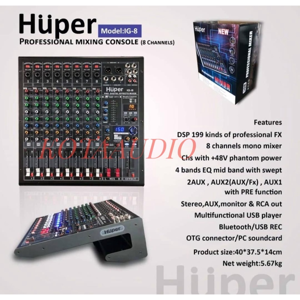 Jual Mixer Audio Huper IG8 Huper IG-8 Original 8 Channel Soundcard | Shopee Indonesia