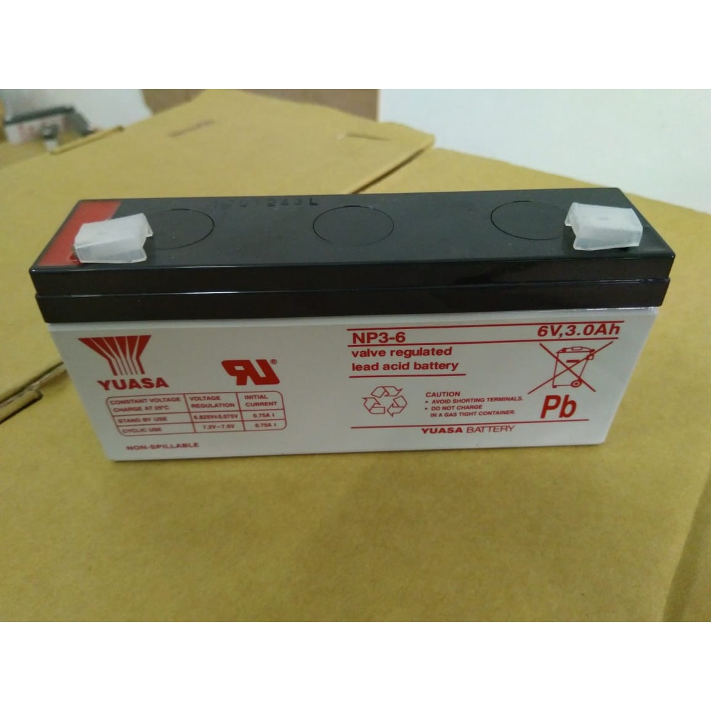 Jual Battery / VRLA / aki kering / baterai / Yuasa NP 3-6 ( 3Ah 6 Volt ...