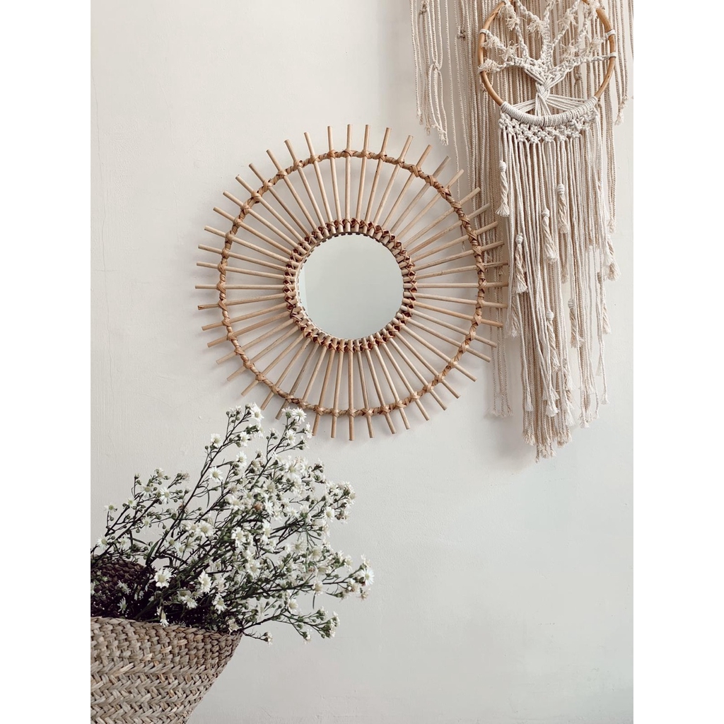 Jual ATLAS RATTAN MIRROR (Hiasan Dinding Rotan Cermin Berbentuk Kompas ...