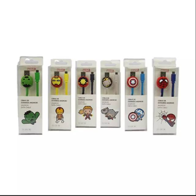 Jual MINISO Kabel Data Android Data Cable Spider man Iron Man Hulk ...
