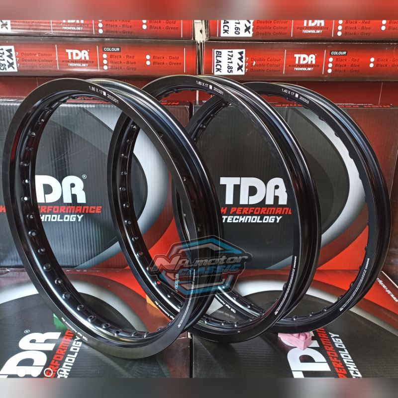 Jual Velg tdr w shape/kotak set 140/160 160/185 ring 17 black hitam ...