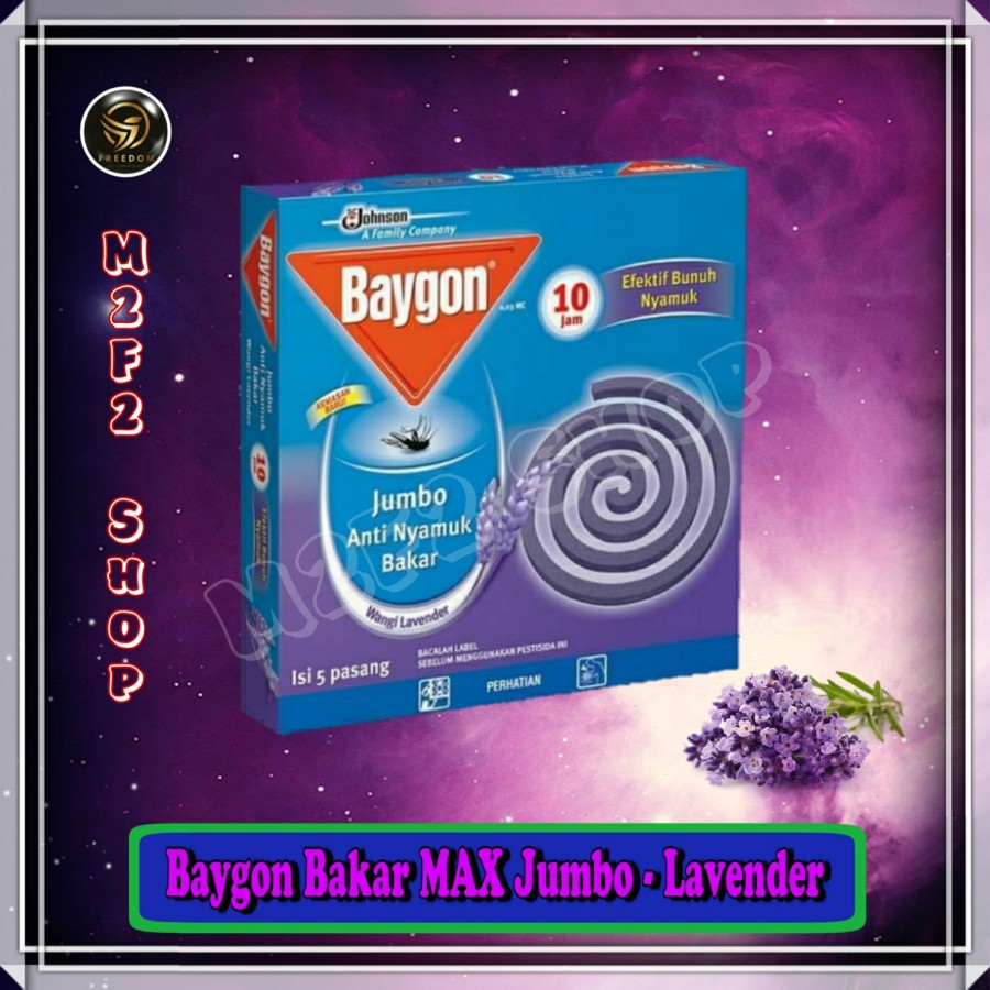 Jual Obat Nyamuk Bakar Baygon MAX Jumbo Lavender Ungu - 150 gr (Kemasan ...
