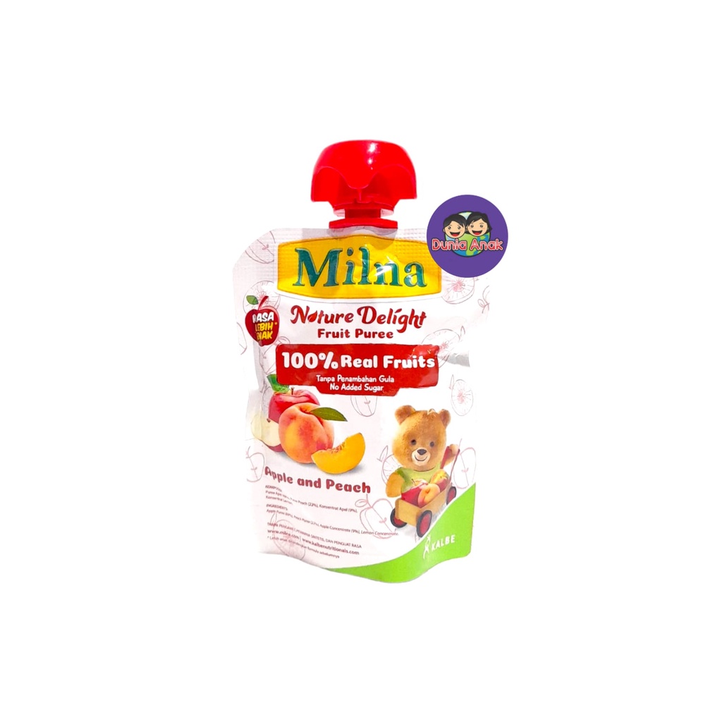 Jual MILNA Nature Delight Fruit Puree Rasa Apple and Peach 80g / Mpasi ...