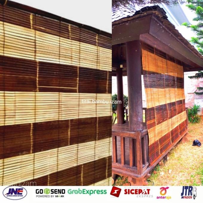 Jual Tirai bambu/kere bambu kerai bambu wulung motif natural 2,5mx2,5m Indonesia|Shopee Indonesia