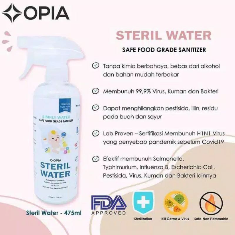 Jual Opia steril water sanitizer 475ml | Shopee Indonesia