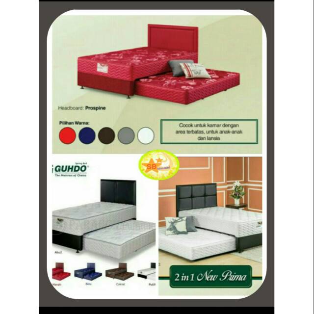 Jual SET KASUR SPRINGBED GUHDO TWO IN ONE NEW PRIMA FULL SET SIZE 90-120 (Garansi 10 Tahun ...