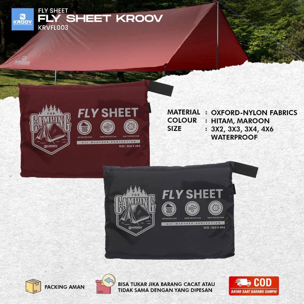 Jual Fly Sheet Tenda Camping KROOV 300x200 | Shopee Indonesia