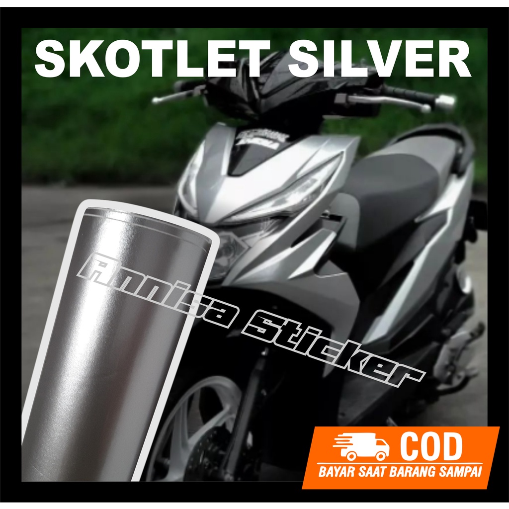 Jual Stiker Skotlet Warna Silver Glossy dan Doff | Shopee Indonesia
