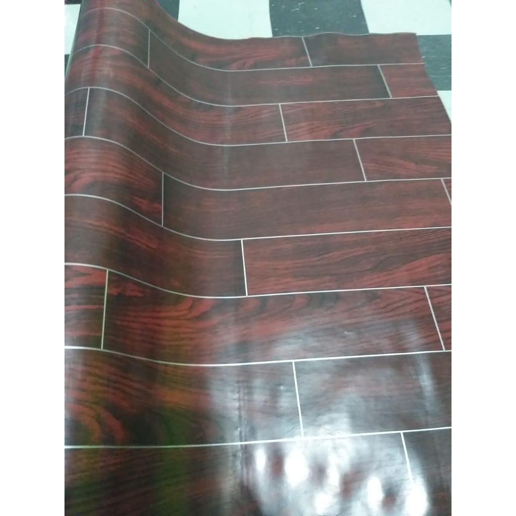 Jual JUAL KARPET PLASTIK PVC 1 ROLL (15 METER) | MOTIF KAYU COKELAT TUA ...