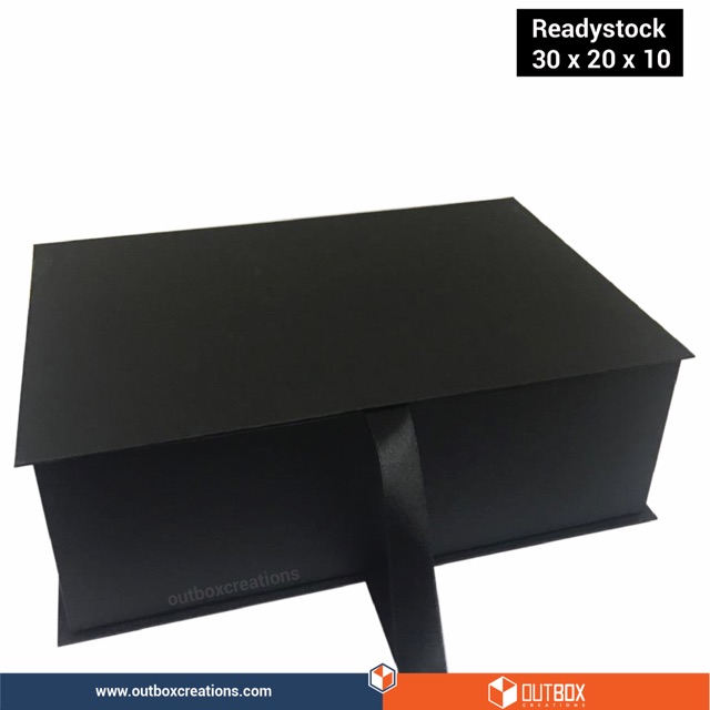 BOX KADO HITAM PITA POLOS | Shopee Indonesia