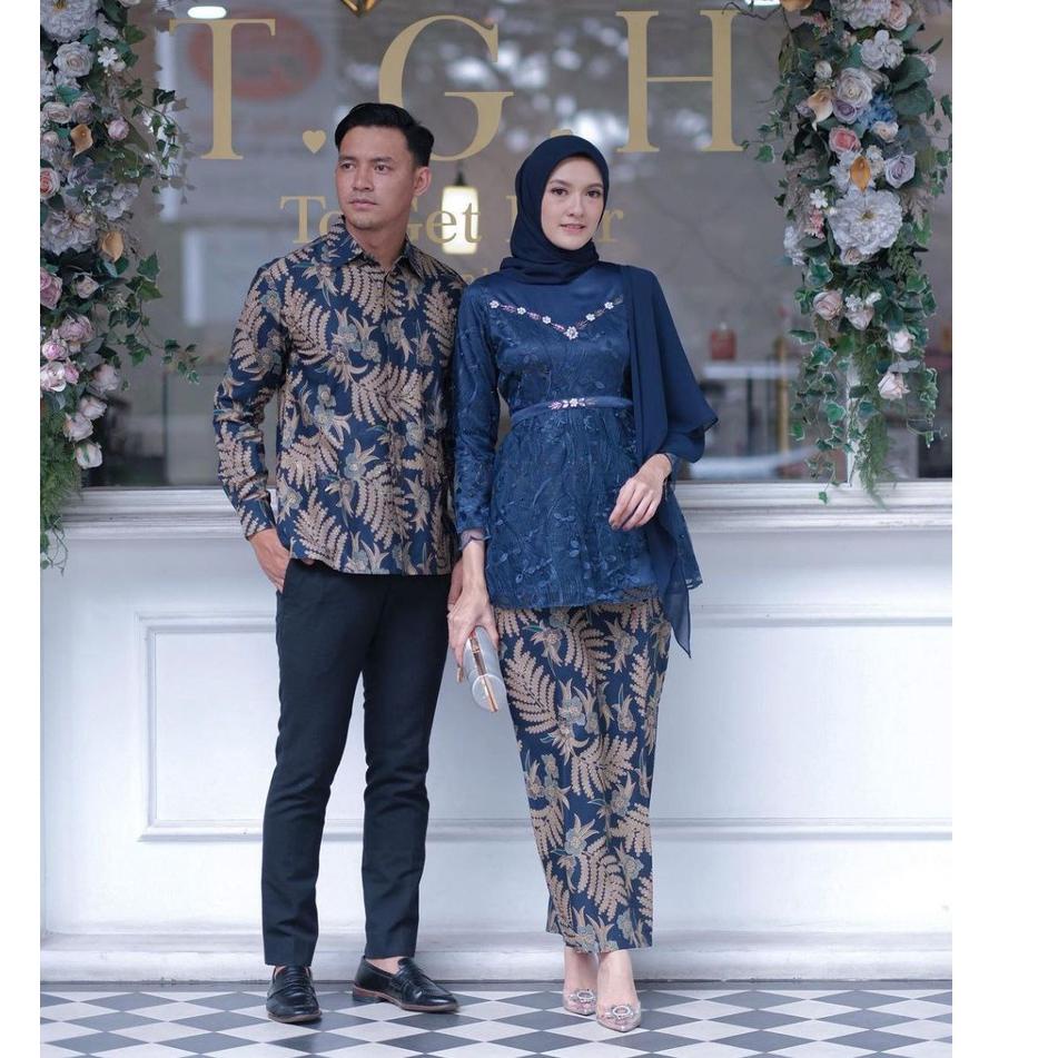 Jual [TFK] Batik Kebaya Couple Alyra Payet Tulle Mutiara Kombinasi Tutu Jaring - Baju Tunangan ...
