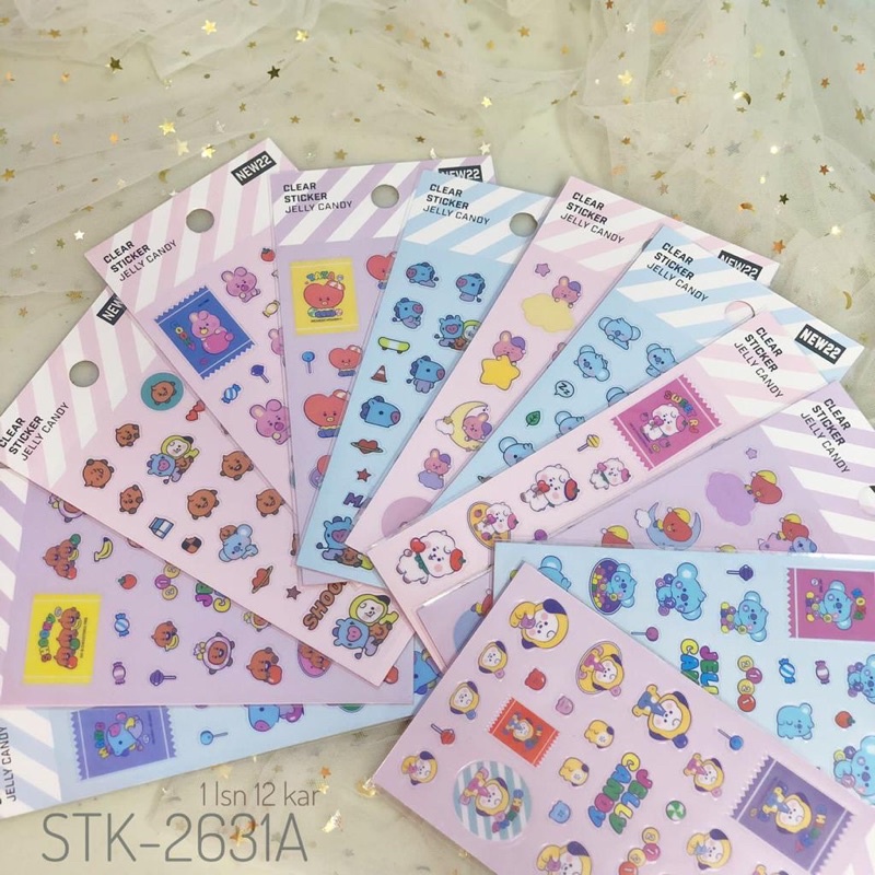 Jual Stiker BT21 / Stiker BT21 Baby / Clear Sticker BT21 Jelly Candy ...