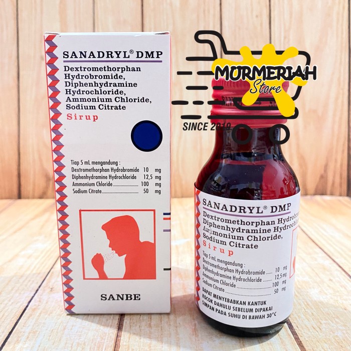 Jual SANADRYL DMP Sirup 60 Ml Obat Syrup Batuk Kering Dextromethorpan