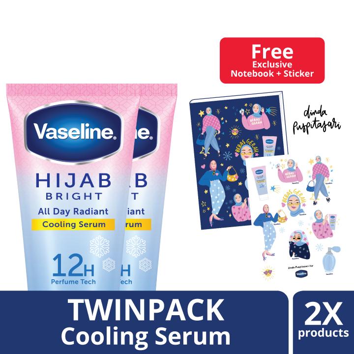 Jual Buy 2x Vaseline Hijab Bright Cooling Body Serum 180ML Free 1 ...