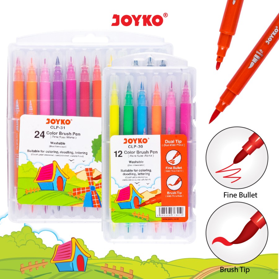 Jual Color Brush Pen Pena Kuas Warna Joyko CLP-30 12 Warna Color CLP-31 ... Jual Color Brush Pen Pena Kuas Warna Joyko CLP-30 12 Warna Color CLP-31 ...