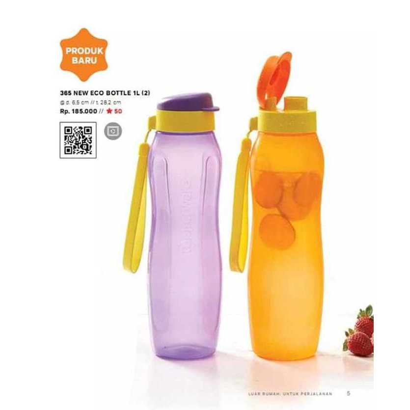 Jual New Eco Bottle 1L 1 L Set Orange Ungu Botol Minum Tupperware Alat Makan Minum Original ...