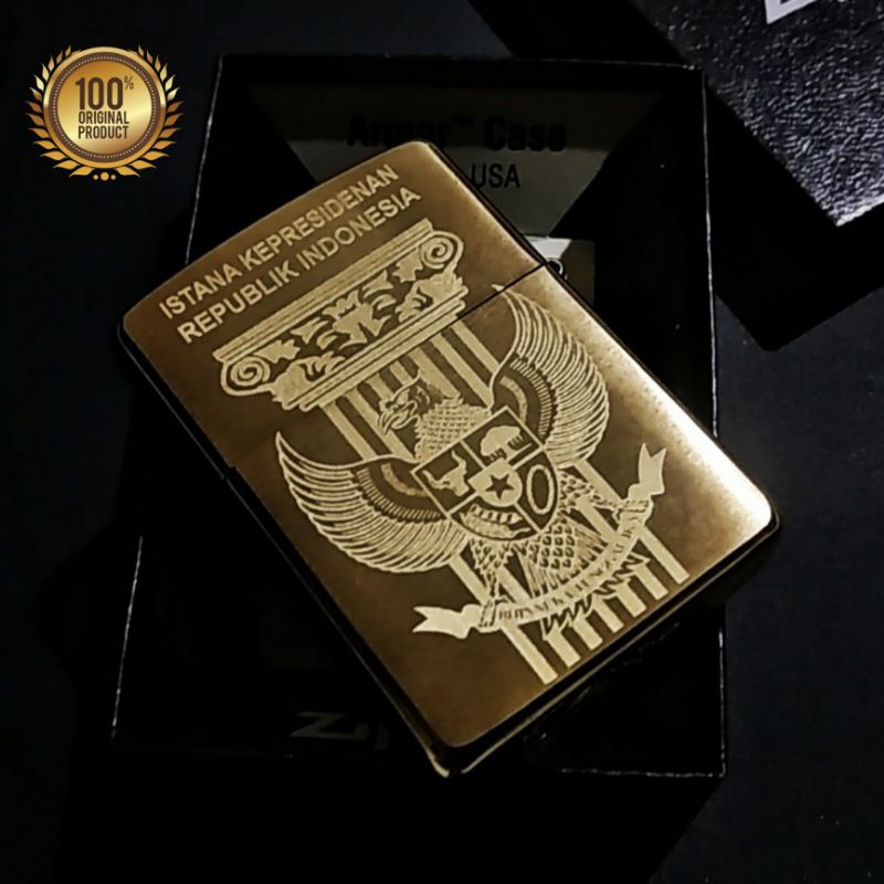 Jual ZIPPO GOLD ARMOR BRASS ISTANA DESIGN 2 SISI ORIGINAL QUALITY BISA REQUEST DESAIN GAMBAR ...