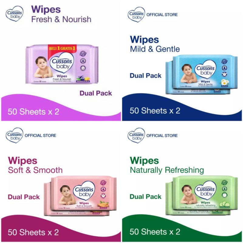 Jual tissue basah cussons 50 sheets beli 1 gratis 1/cussons baby wipes ...