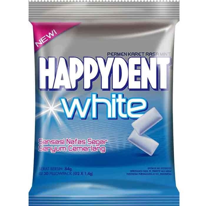 Jual Permen HAPPYDENT WHITE MINT POUCH 60 GR OURSHOPNOW | Shopee Indonesia