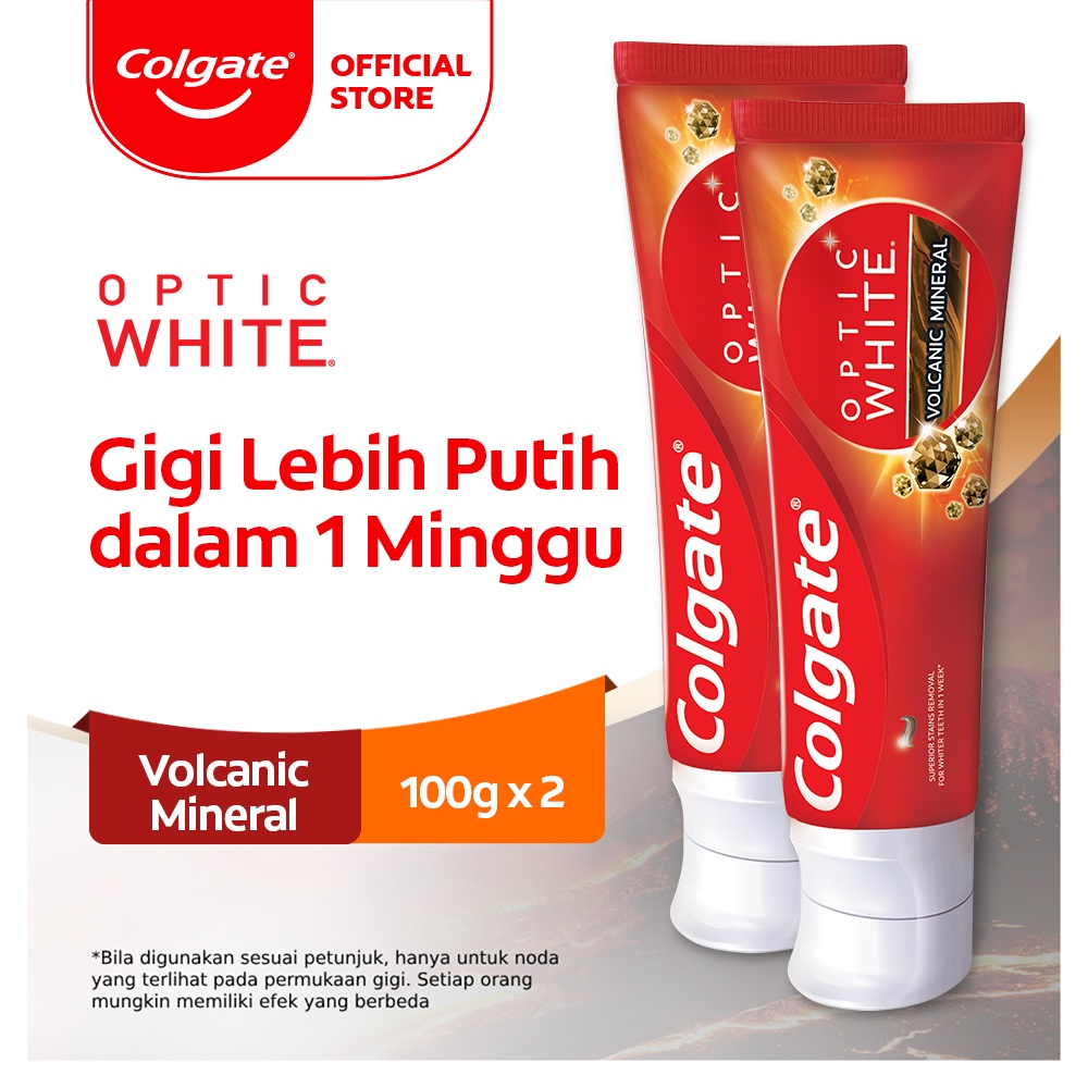 Jual Colgate Optic White Whitening Toothpaste Volcanic Mineral 100g ...