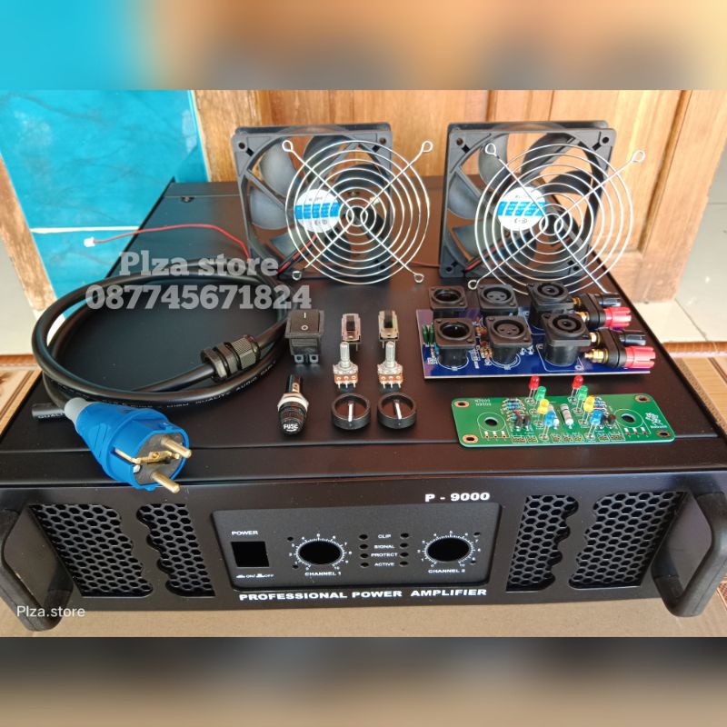 Jual Bok power amplifier P9000 komplit aksesoris ukuran 3U Box power amplifier P9000 lengkap ...