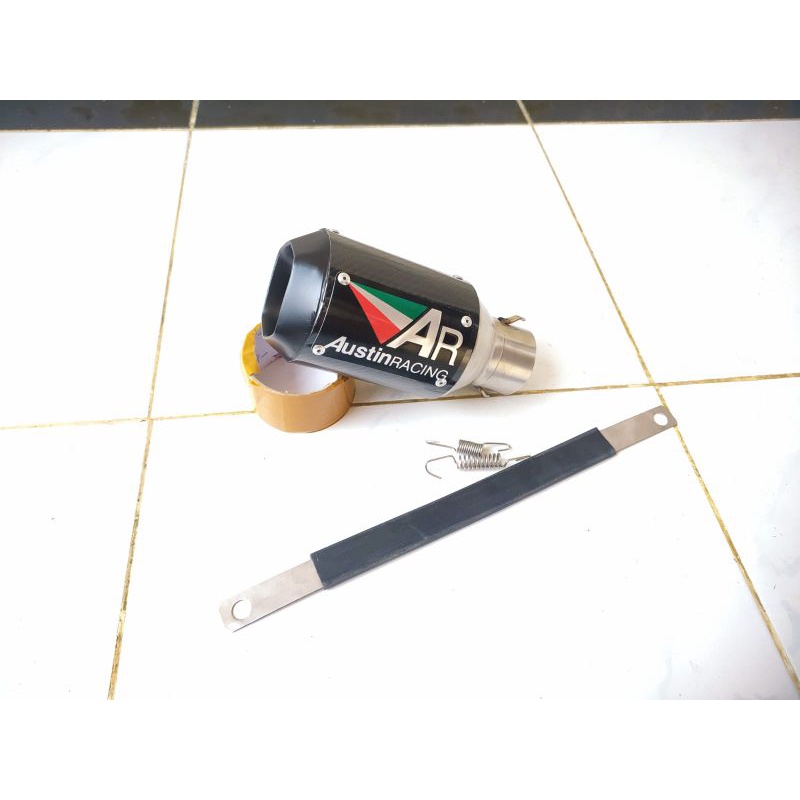 Jual Knalpot Austin racing short karbon universal inlet 50mm lengkap ...