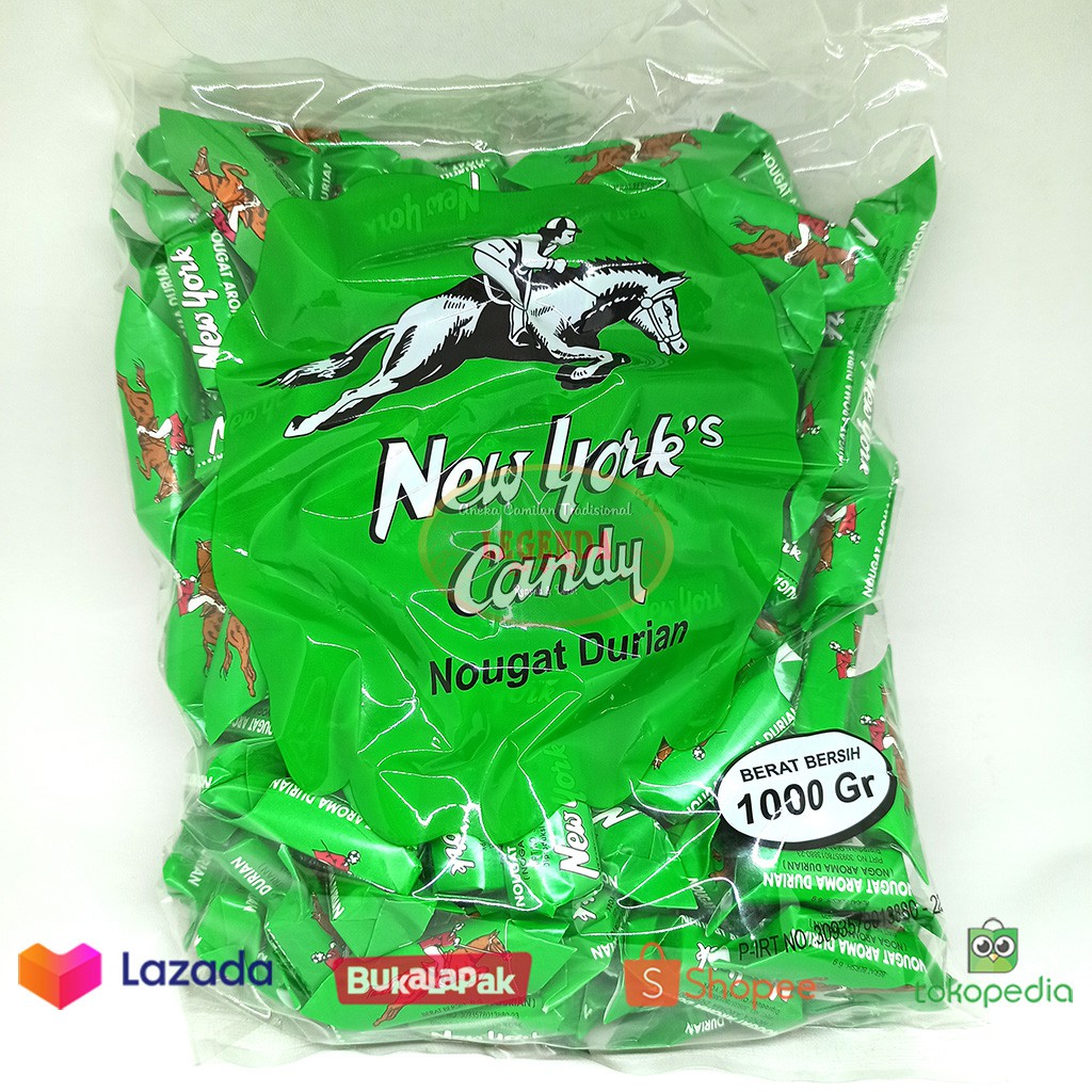 Jual Permen Nougat Durian NEW YORK'S CANDY 1kg duren jadul kuno enak ...