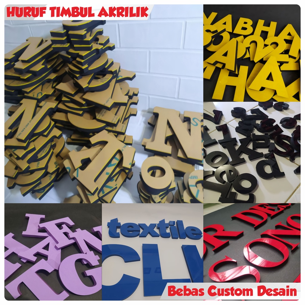 Jual Huruf Timbul Akrilik/Acrylic 2 mm, Harga Satuan Perhuruf ...