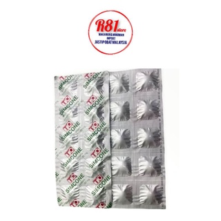 Jual Simcone Perstrip 10 tablet Simethicone 80mg Obat Sendawa dan perut ...