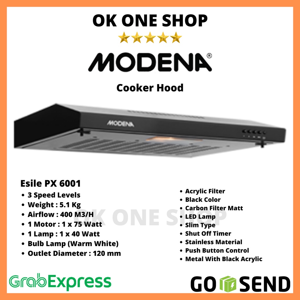 Jual MODENA Cooker Hood Esile PX 6001 (60cm) | Shopee Indonesia