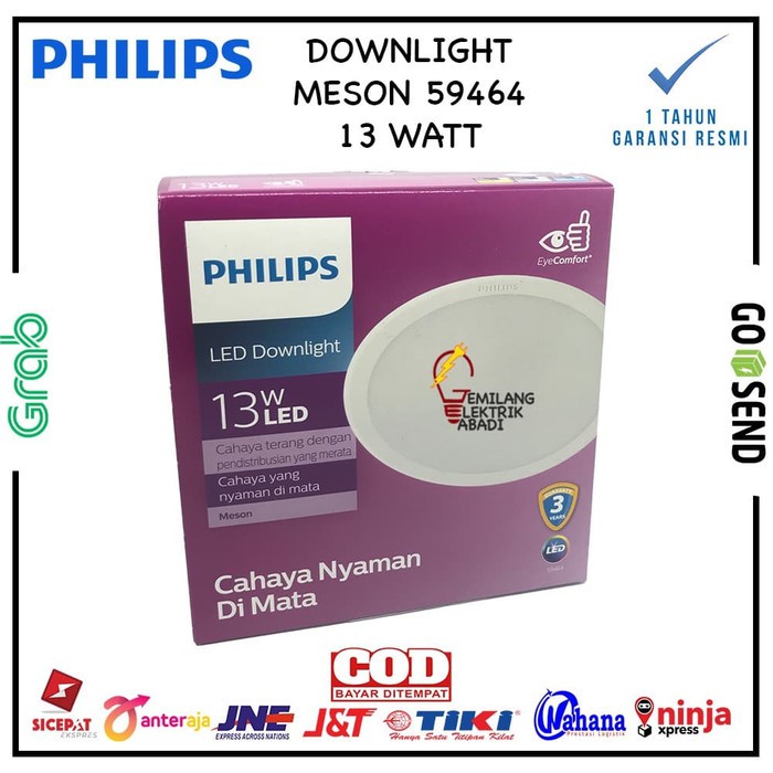 Jual LAMPU DOWNLIGHT LED PHILIPS 13 WATT 13W TIPE MESON / 59464 EYECOMFORT NYAMAN DI MATA INBOW ...