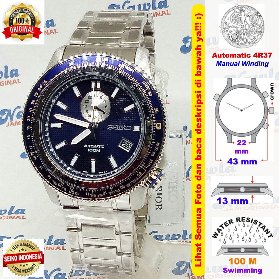 Jual Seiko Superior Ssa001k1 Flightmaster Blue Dial Jam Tangan Pria