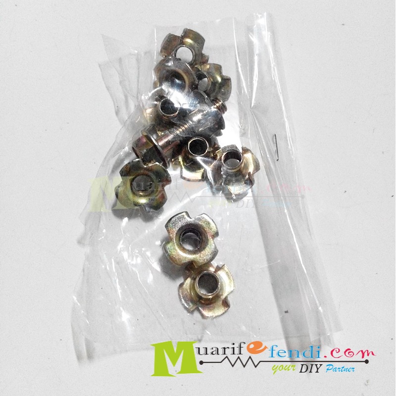 Jual Baut T nut M6 x 10mm Tee nut baut tanam 4 prong CAKRAM | Shopee Indonesia