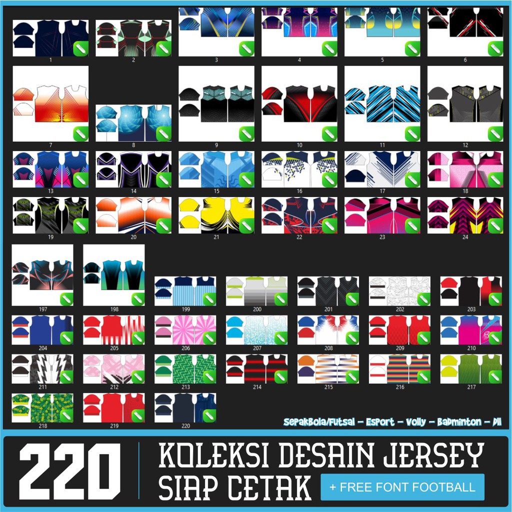 Jual DESAIN JERSEY SIAP CETAK + FREE FONT FOOTBALL | Shopee Indonesia