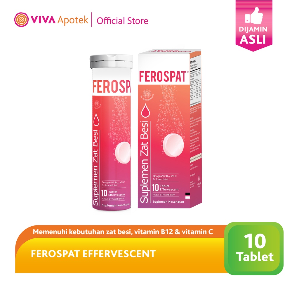 Jual Ferospat Effervescent Penuhi Kekurangan Zat Besi (10 Tablet Eff ...