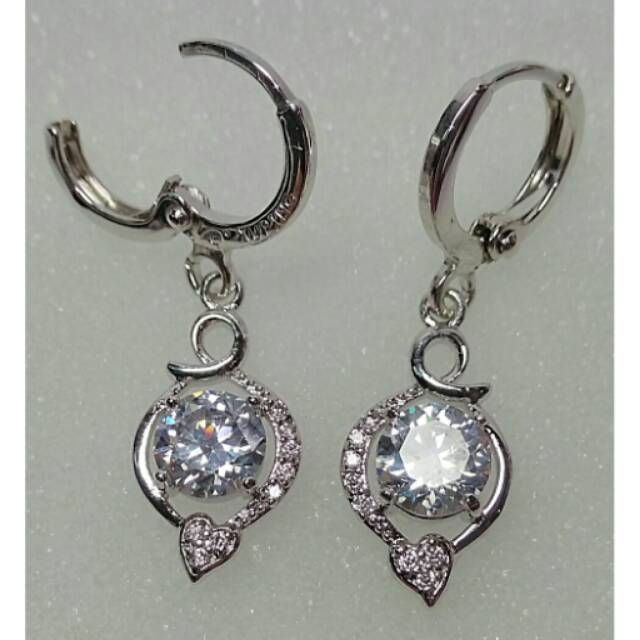 Jual Anting emas putih permata besar uk bandul 2cm Xuping. Tanpa box ...