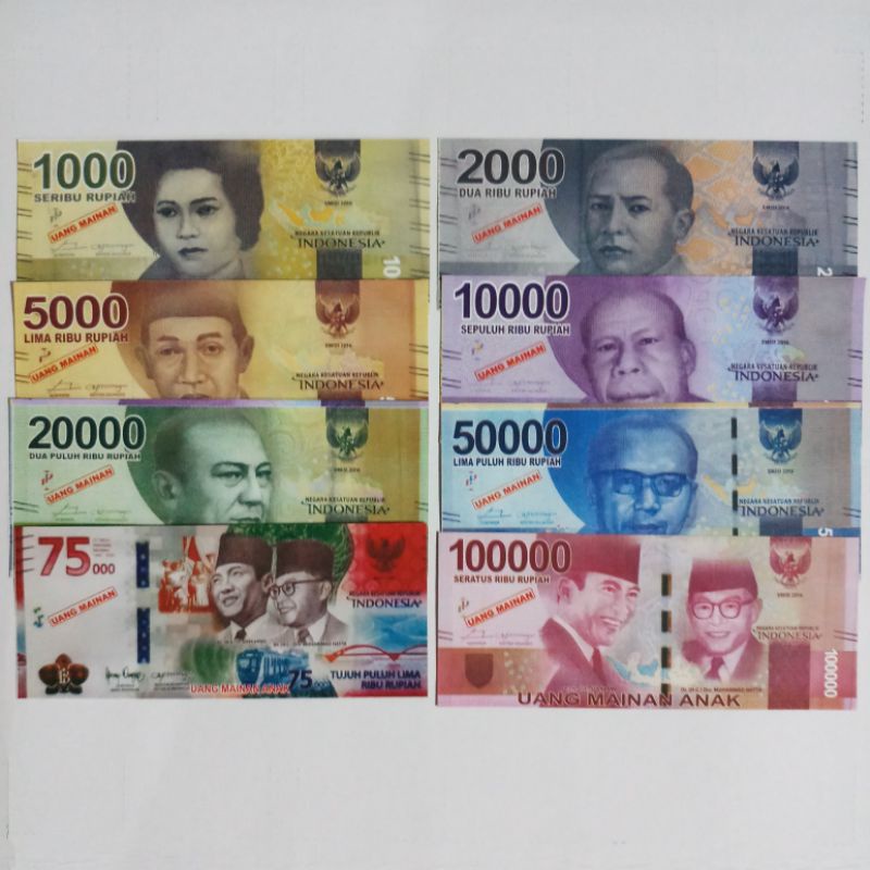 Jual uang uangan mainan 18 lbr pecahan lengkap | Shopee Indonesia