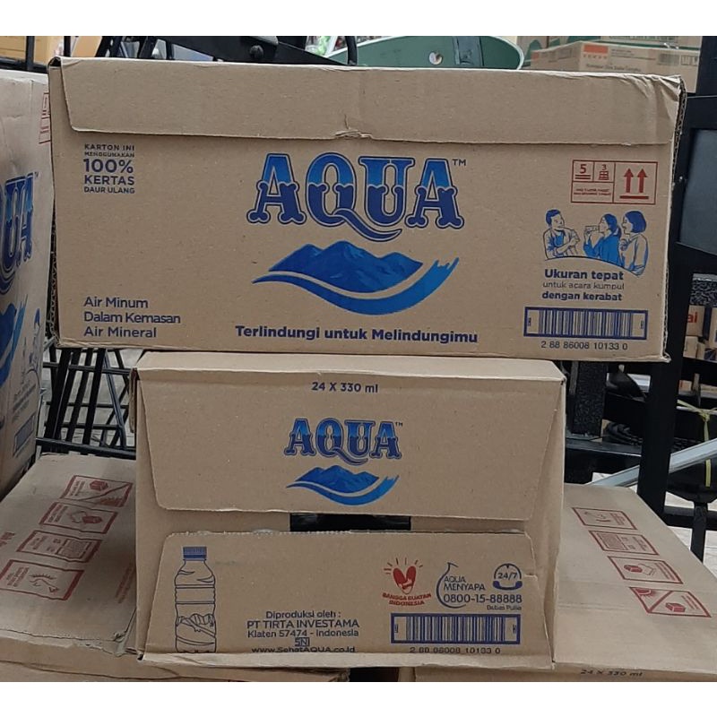 Jual Aqua Dus Kardus Box Botol Kecil 24 x 330ml | Shopee Indonesia