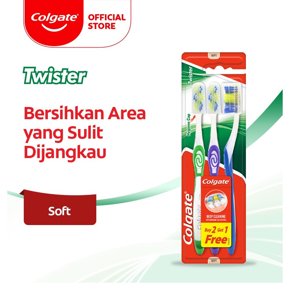 Jual Colgate Twister Soft Toothbrush - Sikat Gigi (3pcs) | Shopee Indonesia